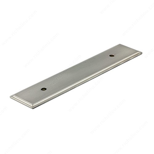 Richelieu Hardware - Transitional Metal Backplate for Pull - BP104596195 (96mm, Brushed Nickel)