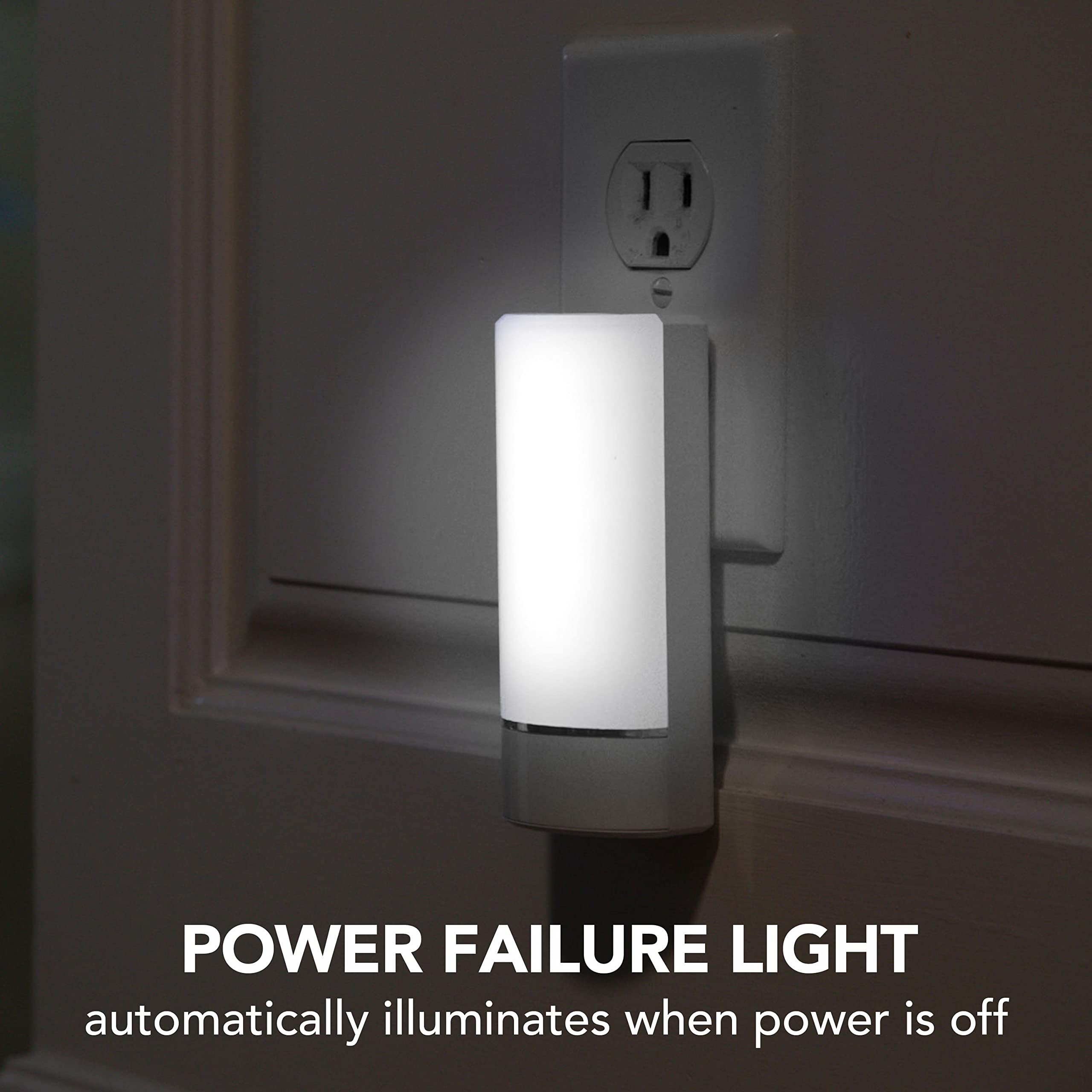 Sunbeam 3-Pack Emergency Power Failure Night Lights, 5-in-1, Multi-Color LED Light, Automatic Dusk to Dawn, Motion Sensor for Bedrooms, Hallways, Black Outs, Foldable Plug Flashlight, Rechargeable