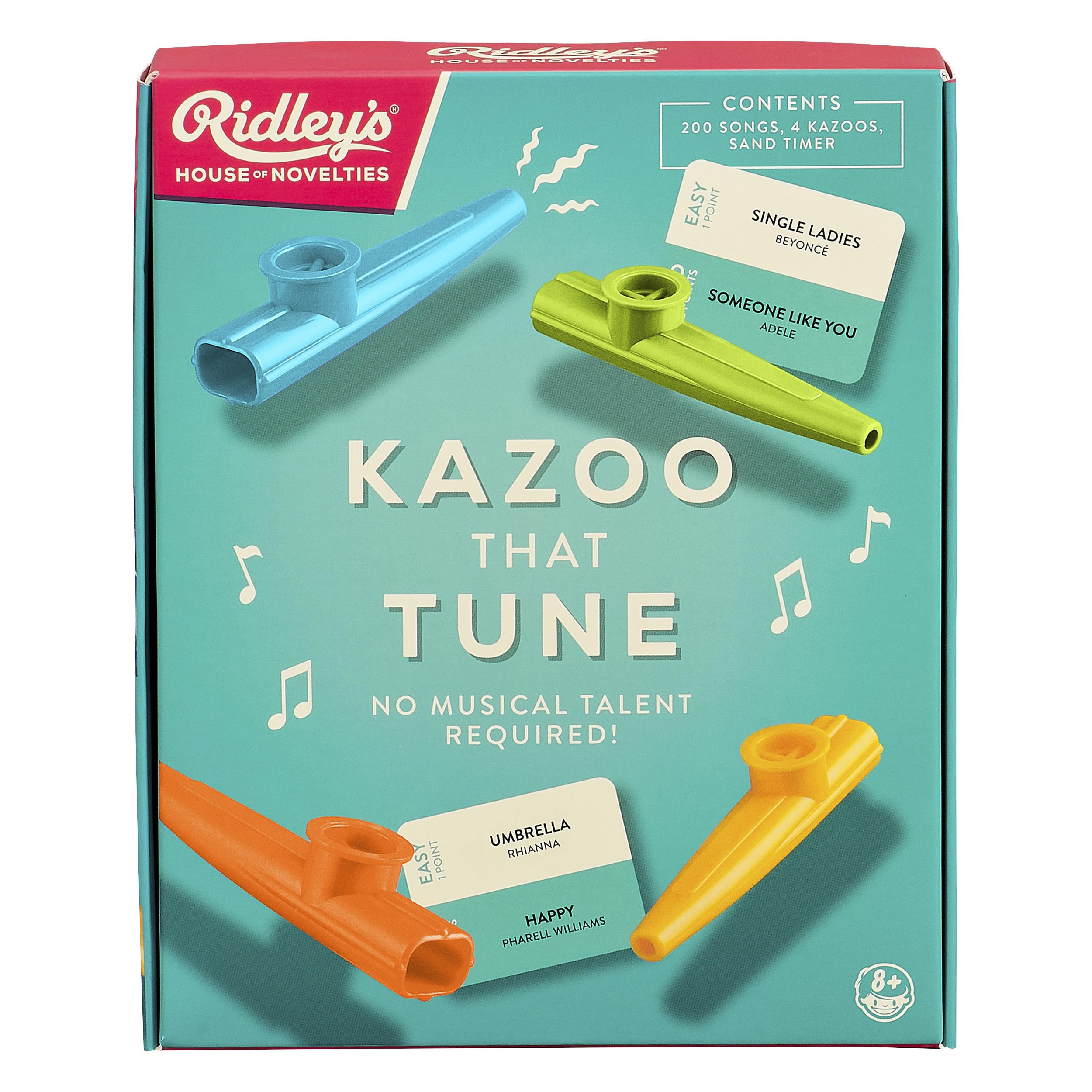 Ridley’s Kazoo That Tune Song Guessing Game – Fun Song Games for Families, Fast-Paced Game for 2-4 Players, Ages 8+ – Includes 4 Kazoos and over 200 Well-Known Tunes
