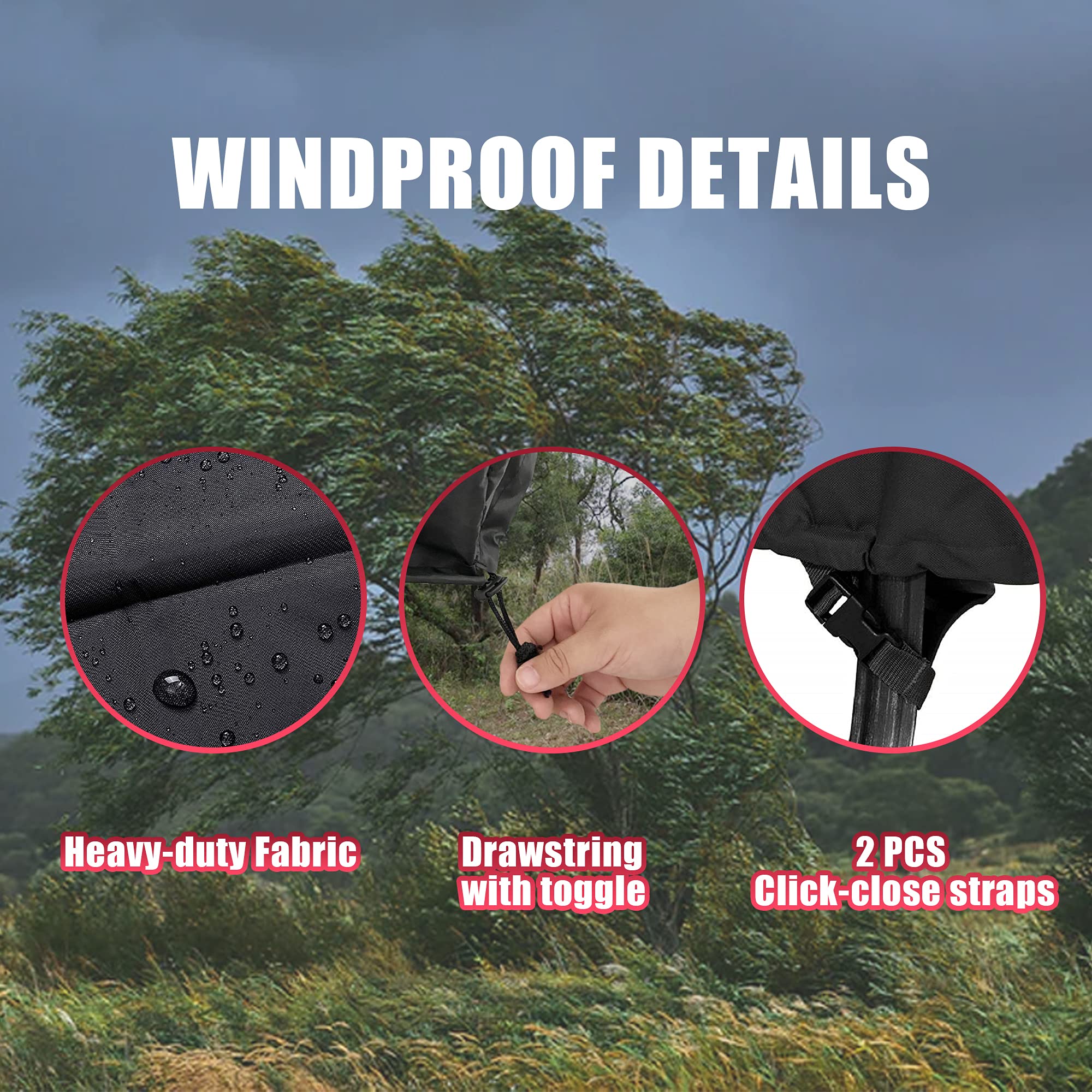 WLEAFJ Fire Pit Cover Round for Fire Pit 22 Inch β 34 Inch, 420D Heavy Duty Oxford Fabric Firepit Cover Round, Full Coverage Patio Outdoor Fireplace Cover, Waterproof Fire Bowl Cover