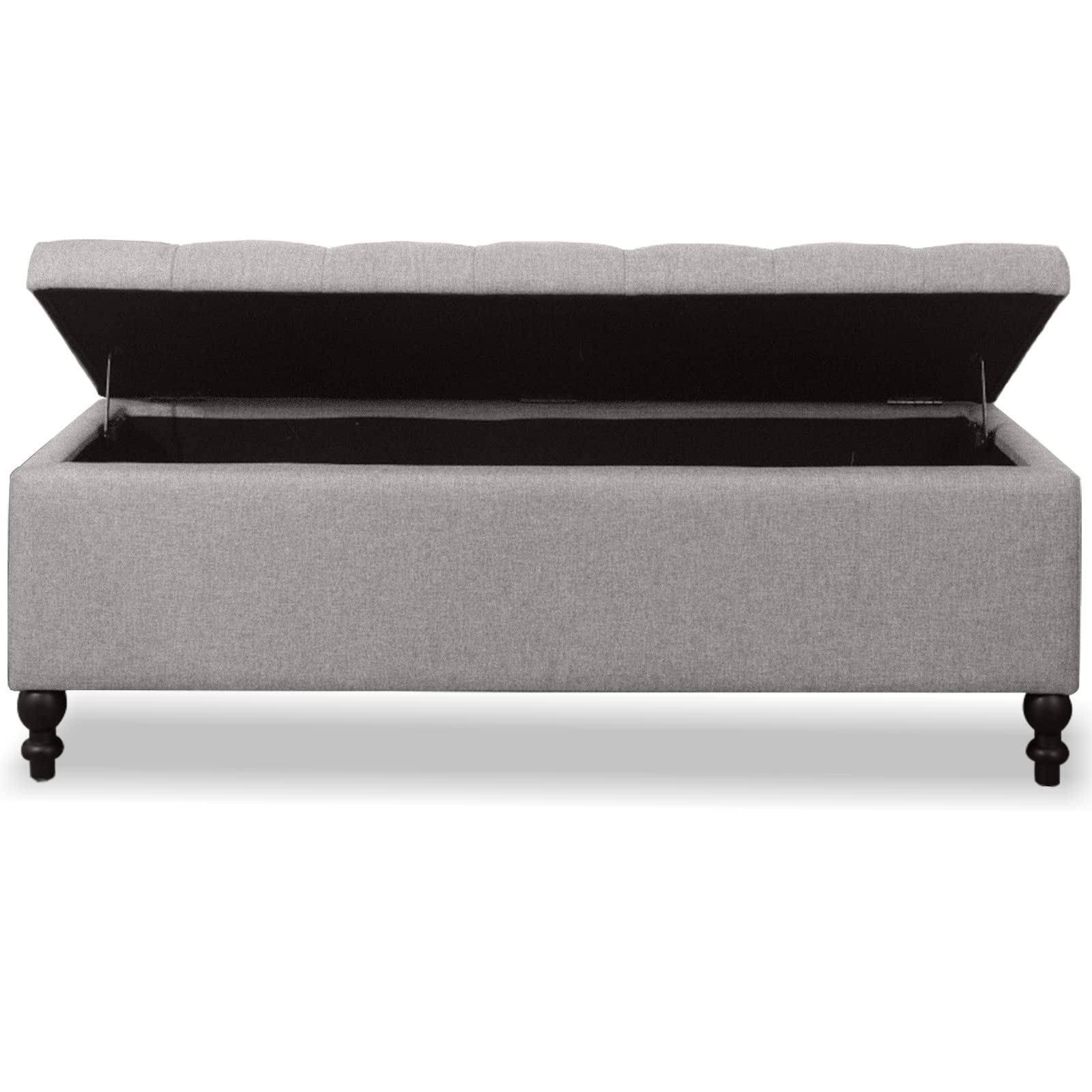 Storage Ottoman 50.2 Inches Upholstered Fabric Bench,Button Tufted for Living Room,Bedroom End of Bed Bench Withstands 303lbs (Grey)