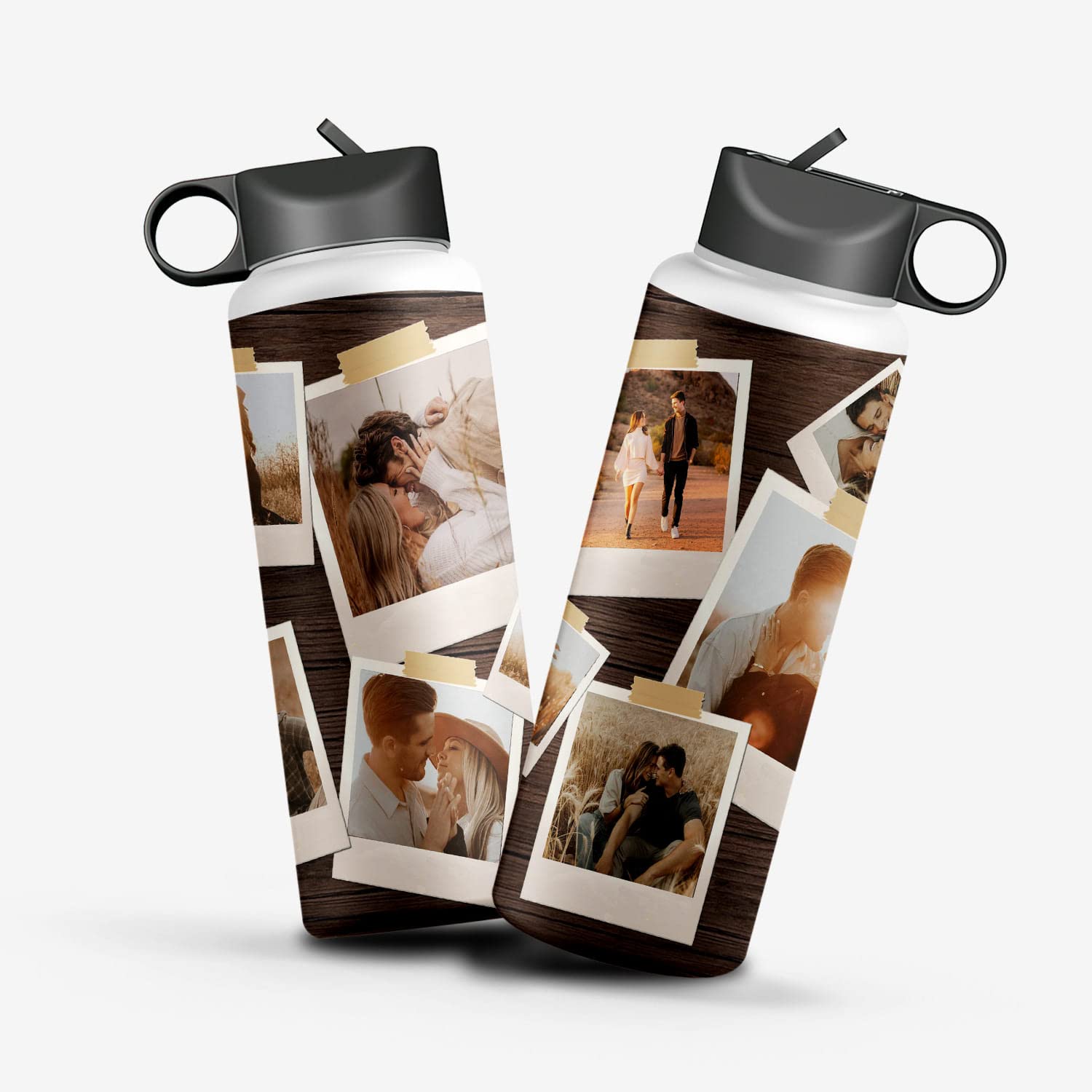 Vintage Style Personalized Photo Water Bottles, Customized Water Bottles for Kids, Custom Water Bottles Personalized, Water bottles for Boys, Girls, Water Bottles for School, Water Bottles for Women