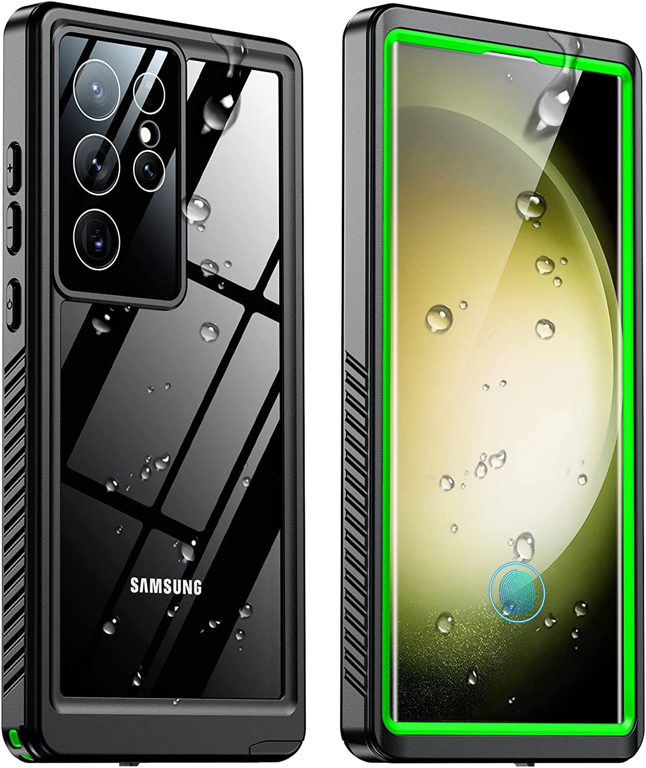 SPIDERCASE Designed for Samsung Galaxy S23 Ultra Case Waterproof,Built-in Screen Protector Full Protection Heavy Duty Shockproof Anti-Scratched Rugged Case for Galaxy S23 Ultra 5G 6.8'' 2023 Green