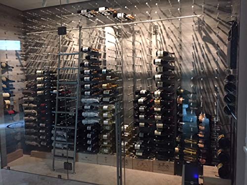 VintageView Vino Pins - 2 Bottle Wall Mounted Wine Bottle Rack (Anodized Black) - Stylish Modern Wine Storage with Label Forward Design
