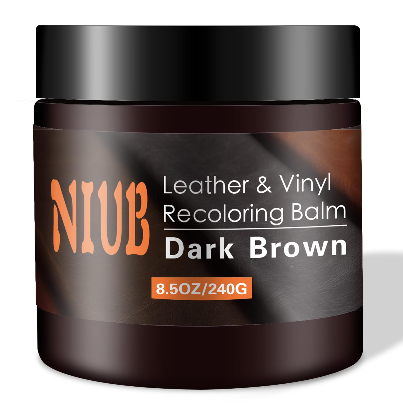 NIUB Leather Recoloring Balm, 8.5Oz Dark Brown Leather Color Restorer, Leather Scratch Remover, Leather Restorer for Couches,Furniture,Leather Shoes, Leather Couch Paint, Quick Dry Leather Balm