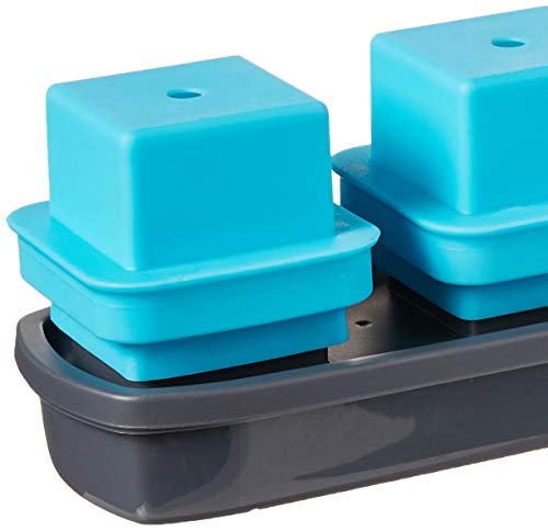 Tovolo King Cube Ice Mold System, Crystal Clear Seamless 2 Inch Cubes for Whiskey Cocktails & More - Set of 4 Molds