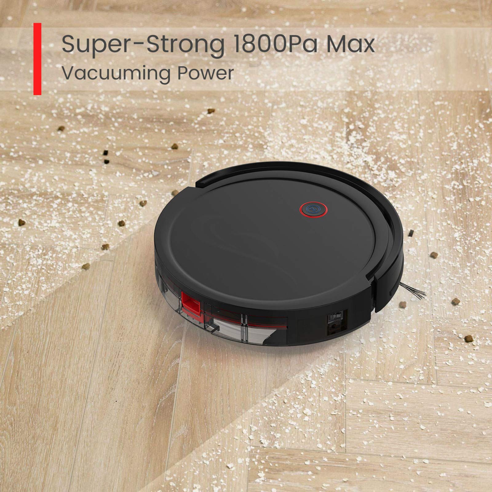 Robot Vacuums, Smart Automatic Robotic Vacuum Cleaner with 3000Pa Suction, Self-Charging Robot Vacuum Cleaner with HEPA Filter Good for Pet Hair, Hard Floors, Carpet,Black