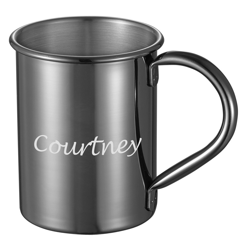 Visol Personalized Elise Gun Metal Finish 13 oz Moscow Mule Mug - Free Engraving (Text)