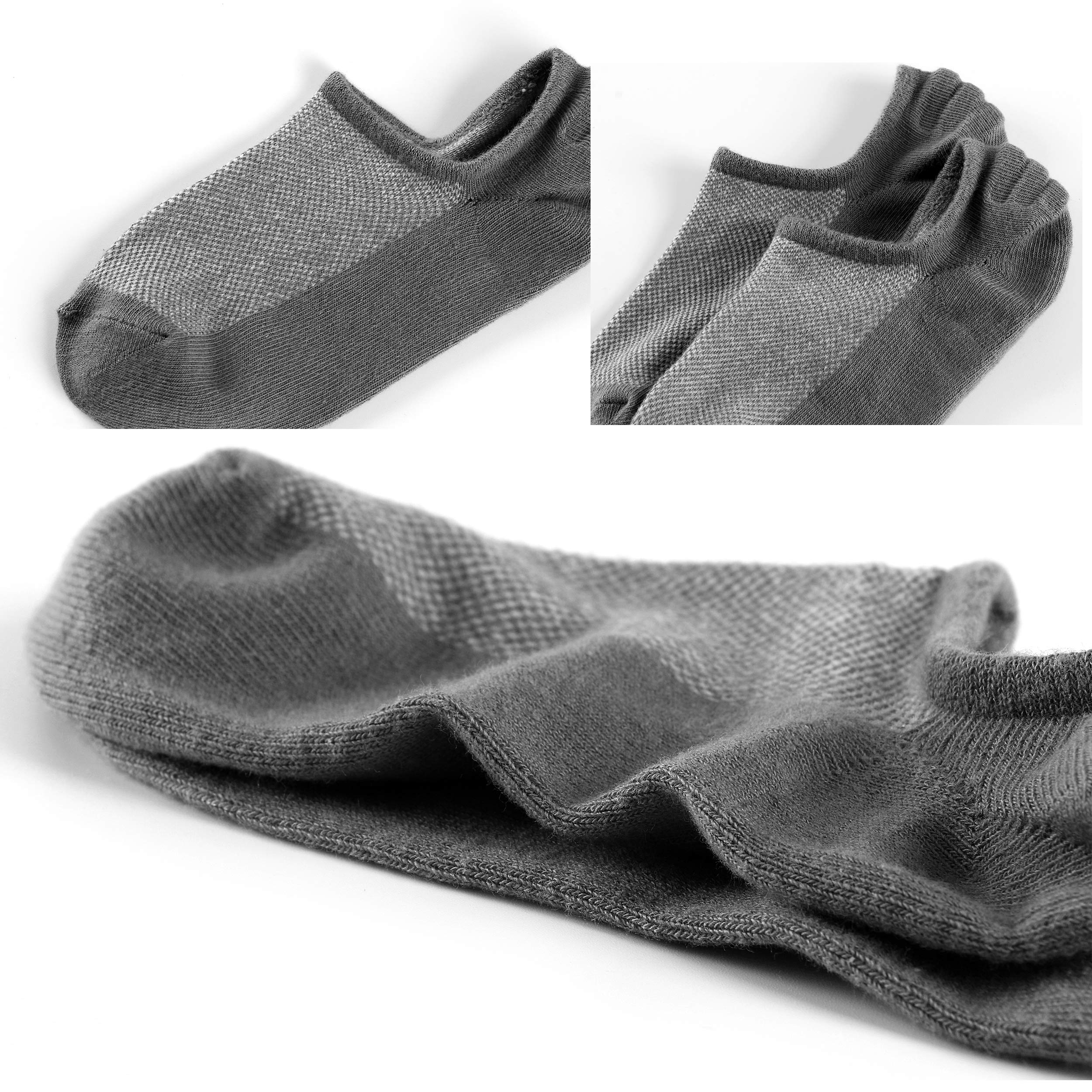 No Show Low Cut Socks Mens 6 Pair Durable Cotton Non-Slip Comfy Soft Athletic Sport/Casual Socks Size 8-11 (6 Colors(Black*1+Deep Grey*1+White*1+Light Grey*1+Skyblue*1+Navy*1), M : US 8~11)