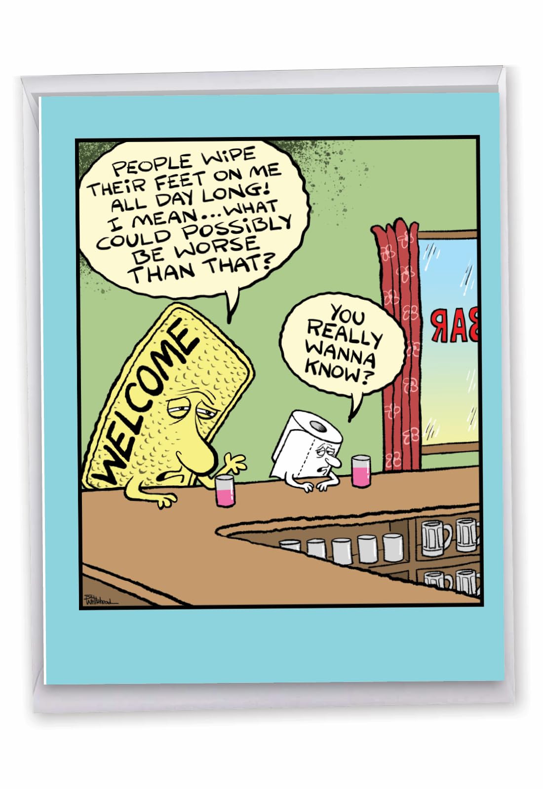 NobleWorks - Big Funny Birthday Greeting Card 8.5 x 11 Inch with Envelope (1 Pack) Large Jumbo Bday Welcome Mat J9283BDG