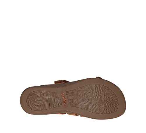Taos Double U Premium Leather Women's Sandal - Stylish Adjustable Strap Design with Arch Support, Cooling Gel Padding for All-Day Enjoyment and Walking Comfort Caramel 9 (M) US