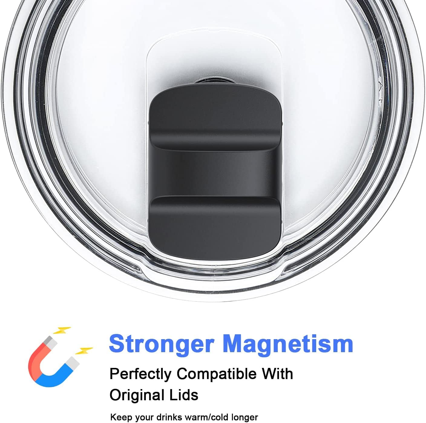 YOUCOX Magnetic Slider Block Replacement, Compatible with YETI Magnetic Lid 10oz, 14oz, 16oz, 20oz, 26oz, 30oz(Black 4Pack)