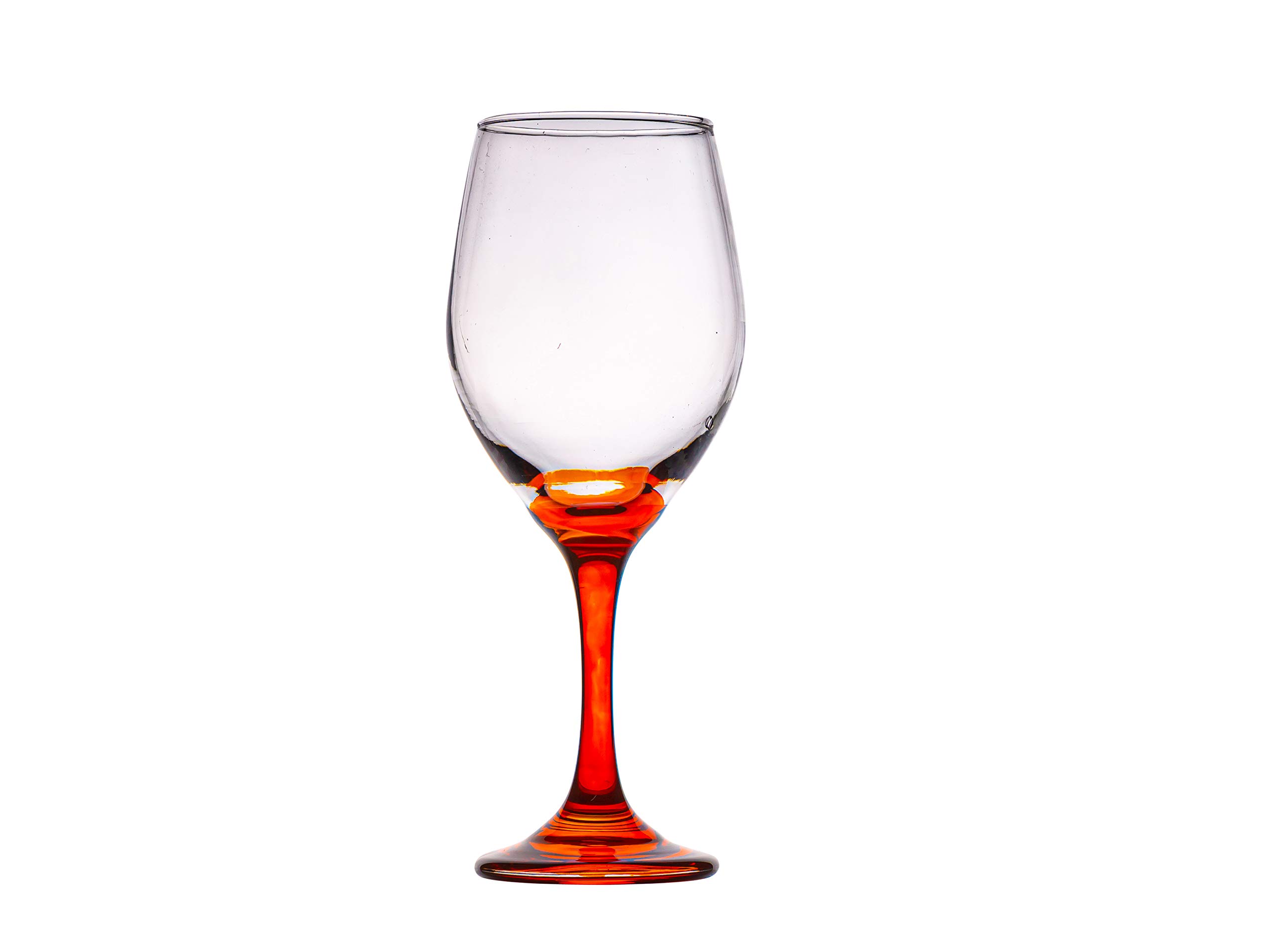 Trinkware Colored Stem Wine Glasses Set of 6 - Multi Yellow, Orange, Purple, Blue, Red, Green - Fun Party Wine Goblets -11oz
