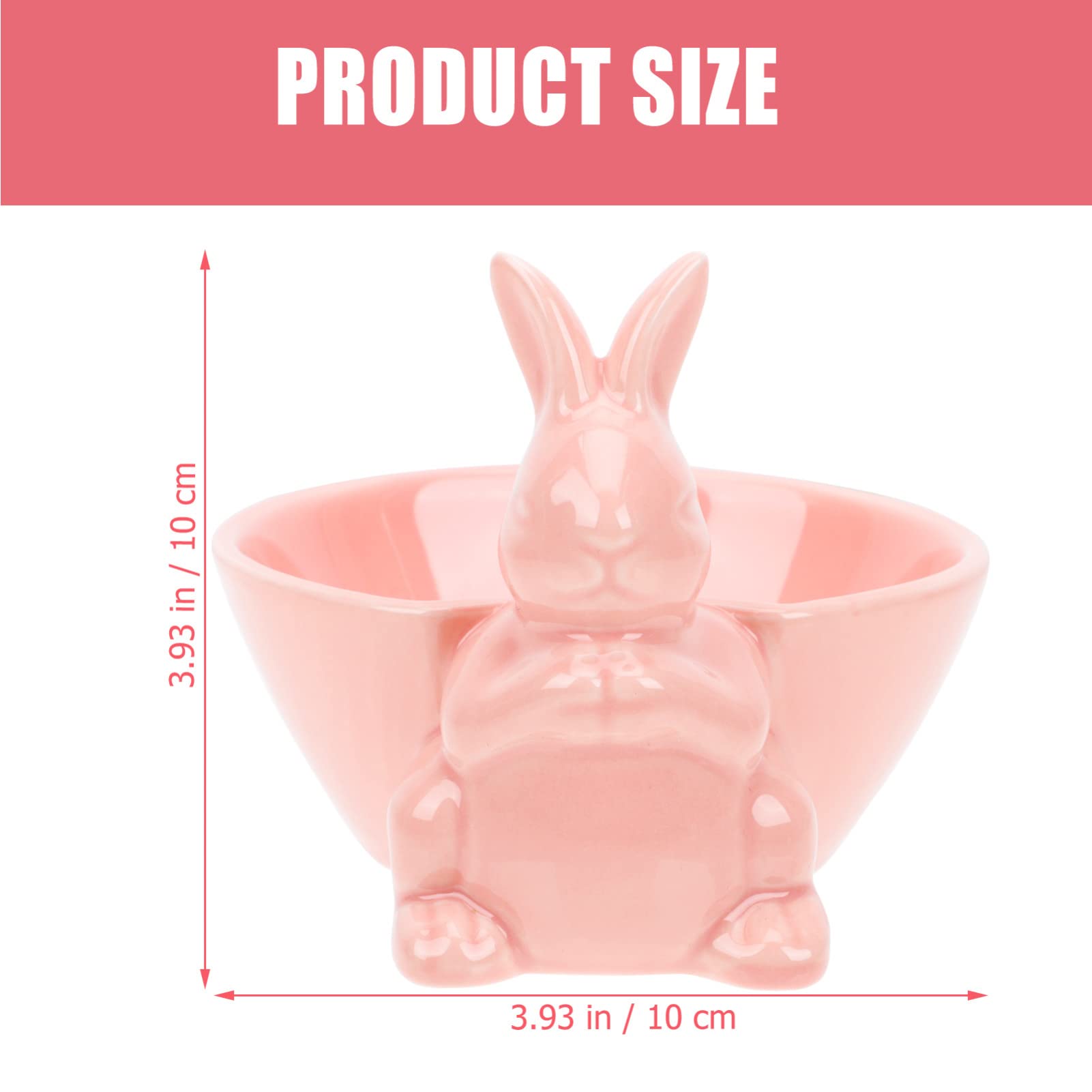 Zerodeko Easter Rabbit Bowl Bunny Salad Bowl Easter Ceramic Dessert Bowl Easter Pudding Bowl Easter Rice Soup Bowl Rabbit Appetizer Bowls for Spring Easter Home Restaurant Decor White
