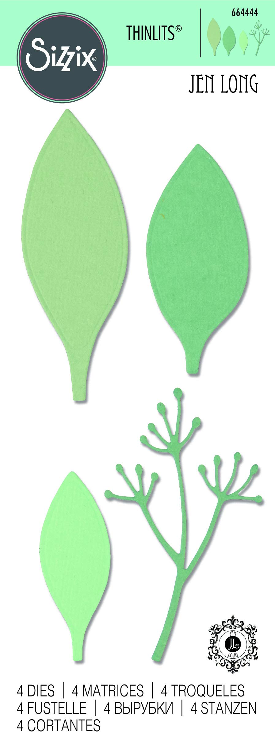 Sizzix Thinlits Die Set Leaves, Multicolor