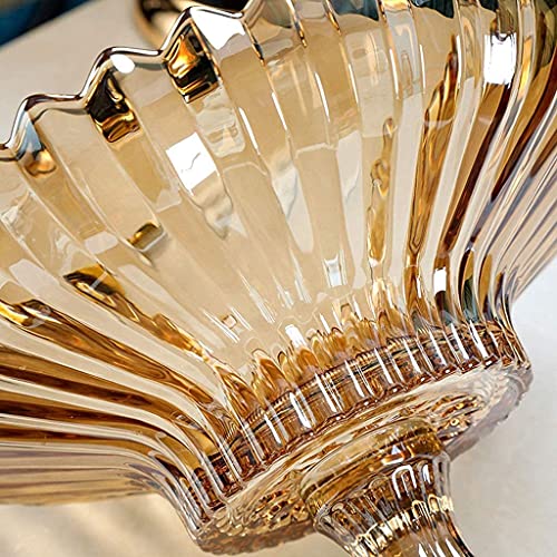 zhouye Durable Crystal Glass Fruit Bowl European Style Light Luxury Fruit Tray 12in/31cm, for Living Room Tea Table Wedding Decoration