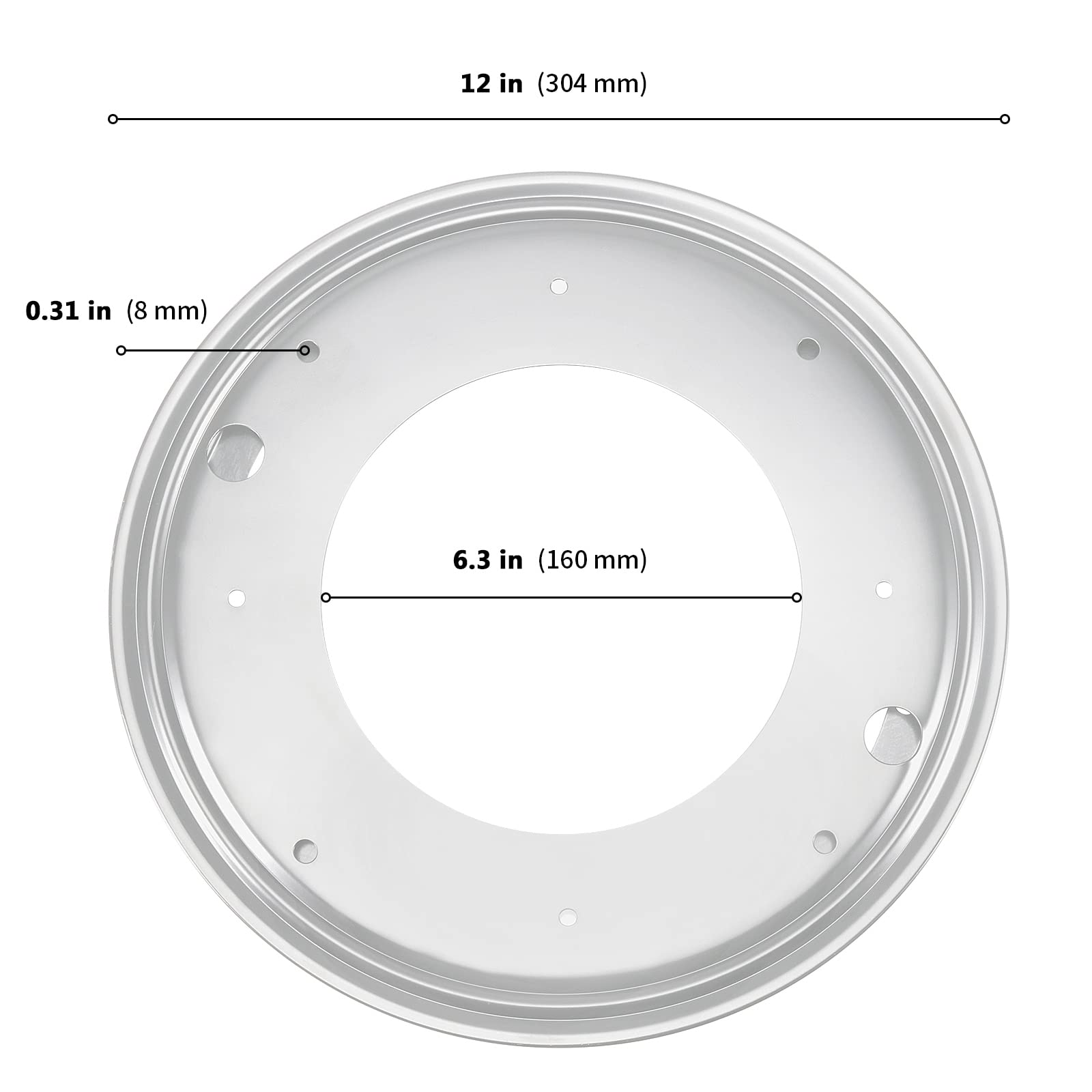 ZEONHEI 4 Pack 12 Inch 360 Degree Lazy Susan Hardware, 5/16 Inch Turntable Bearings Plate Base with Screws and Pads, Lazy Susan Bearing Hardware Turntable Swivel Plate for Rotating Chair Table