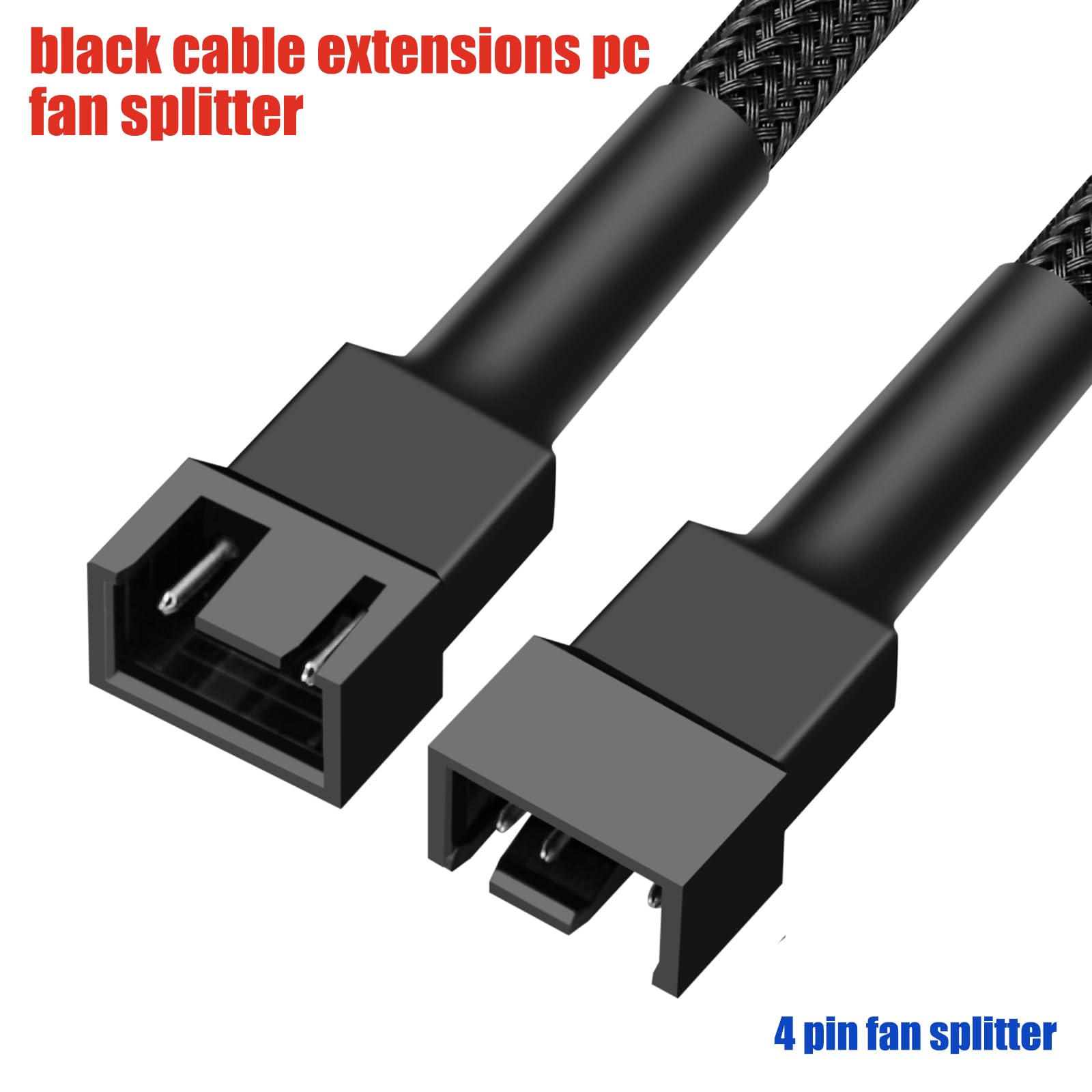 skineat 11.8" pwm Fan Extension Cable,4 pin Fan Extension Cable,Cable Extension pc,3-Pin/4-Pin Cooling Fan Extension Cable Wire (11.8"(30cm) 10pcs)