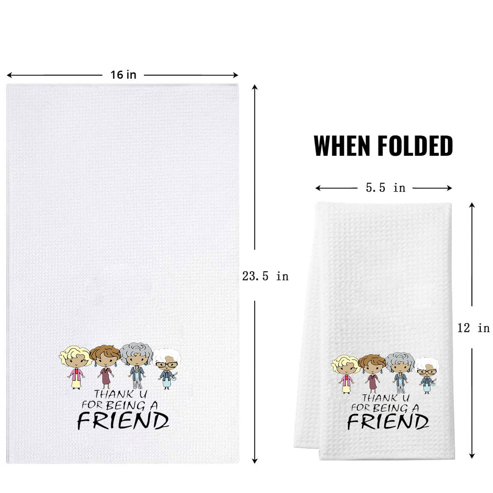 ZJXHPO TV Show Quote Inspired Best Friend Housewarming Gift Kitchen Towel Dishcloth , Polyester for Kitchen Decor (Friends)