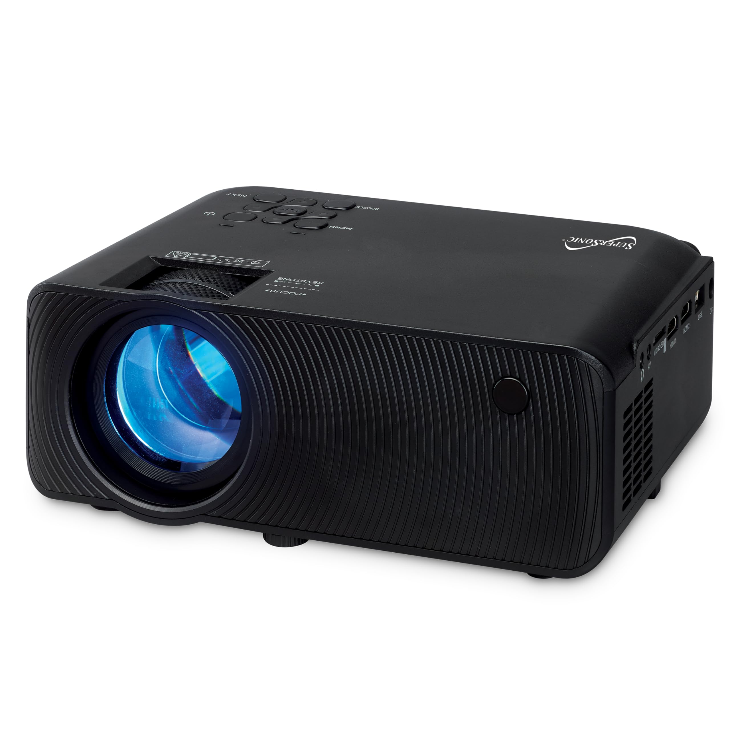 Supersonic SC-82P KIT Home Theater Projector Kit with 100” Screen, 3.97” HD Bluetooth Protable Projector, Stunning True Colors & Sharp Images, 7000 Lumens, Bluetooth Sound Bars, 1080p Support