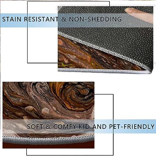 Round Chair Mat for Hard Floors Marble Floor Protector Mats Abstract Luxury Art Desk Chair Mats for Home Office Floor Carpets 4 FT