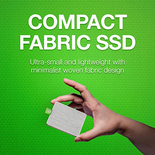 Seagate Ultra Touch SSD 1TB External Solid State Drive Portable - White USB-C USB 3.0 for PC MAC and Seagate Mobile Touch app for Android, Mylio, Adobe, & 3-Year Rescue Service (STJW1000400)