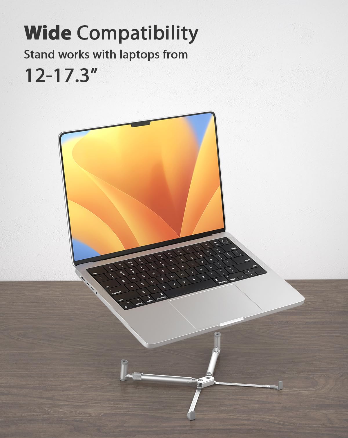 Steklo Laptop Riser - Premium Cooling Stand, Portable Laptop Stand for 12-17.3" Compatible with All Laptops MacBook Pro Air, Ideal Travel Ergonomic Compact Aluminum Adjustable, Foldable Laptop Stand