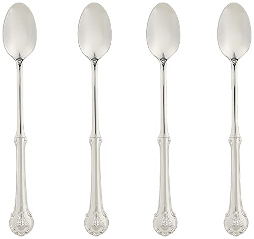 Wallace Napoleon Bee 18/10 Stainless Steel Iced Beverage Spoon, Set of 4, Silver