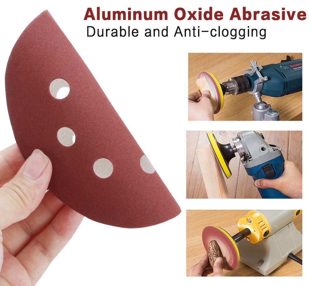 Sanding Discs, VERONES 180 PACK 5 inch 8 Holes Hook and Loop Adhesive Sanding Discs Sandpaper 10 grades Include 60 80 100 120 150 180 240 320 400 600 Grits for Random Orbital Sander
