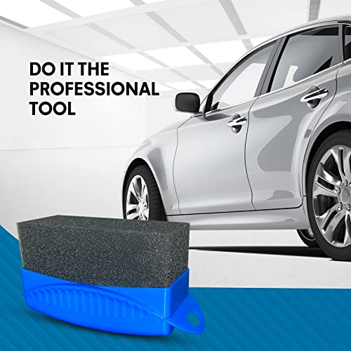 Tire Shine Dressing Applicator Pad, Tire Foam Applicator Sponges Contour Tire Wheel Shine Car Cleaning, Reusable Tire Sponges Applicator Pads Tire Wax Wipe with Lid