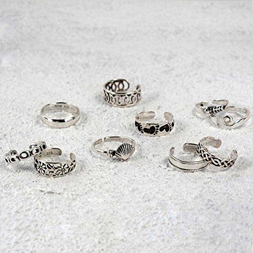 Personalized Celtic Trinity Knot Work Circle Triquetra Pinky Midi Toe Ring For Women Teens Oxidized .925 Silver Sterling Adjustable Customizable