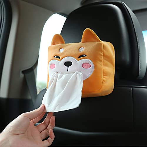 Tissue Box Cover Soft Adorable Animals Shaped Creative Storage Bag Hanging Pouch Tissue Box for Car Home Led Lights for Inside