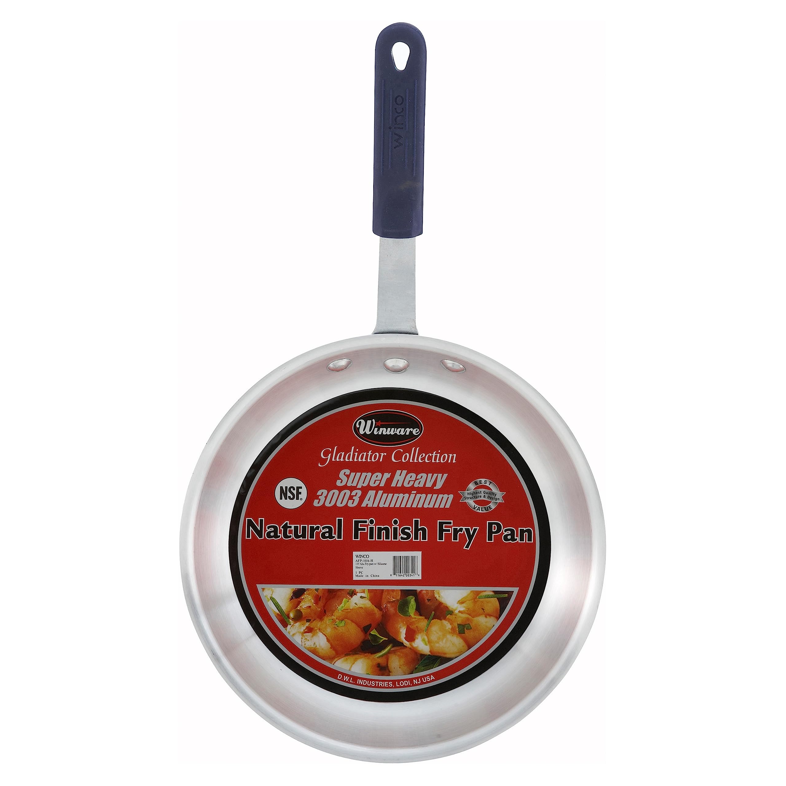 Winware 8 Inch Aluminum Fry Pan with Silicone Sleeve