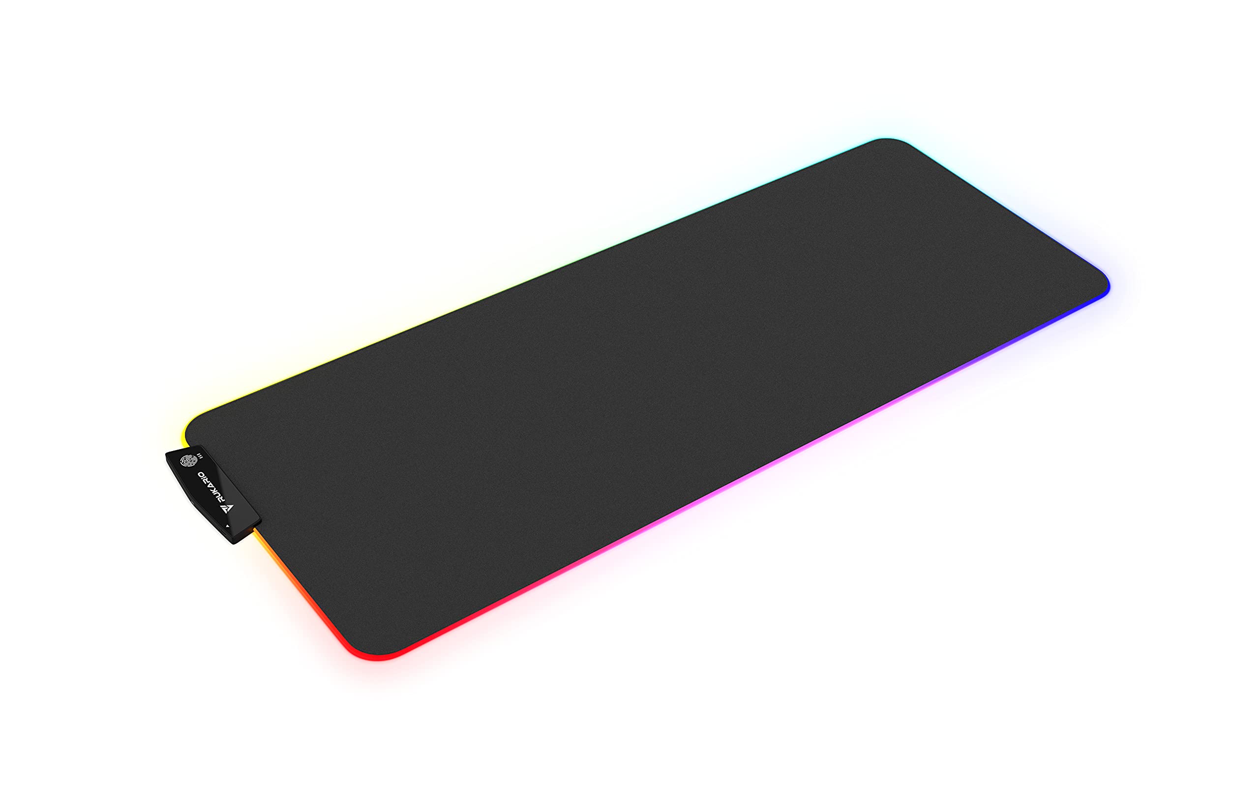 Rukario White RGB Gaming Mouse Pad | 15 Lighting Modes | Soft & Smooth Microfiber | Waterproof | Extra Large Mousepad 31.5 x 11.8 inches | Glowing LED Extended Mousepads | XL XXL Computer Desk Mat