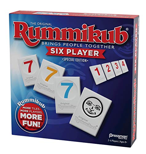 Rummikub Six Player Edition - The Classic Rummy Tile Game - More Tiles and More Players for More Fun! by Pressman , Blue