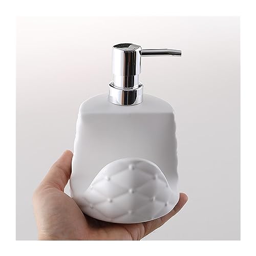 Soap Dispenser White Soap Dispenser for Shower Gel Dish Soap Shampoo, Soap Pump with Sponge Holder, Ceramic Soap Bottle (400 Ml/13.52 Oz) Soap Pump Bottles