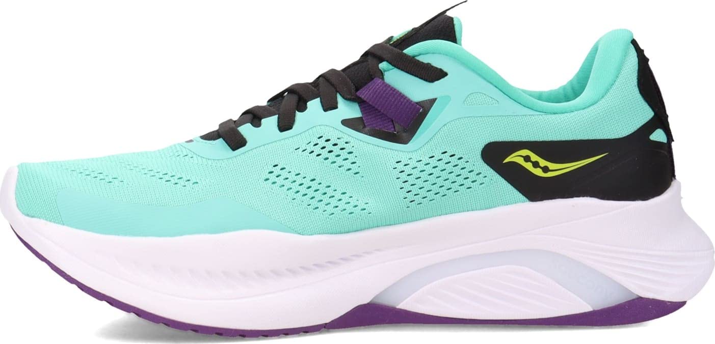 Saucony Women's Guide 15 Road Running Shoe, Cool Mint/Acid, 9.5 Wide