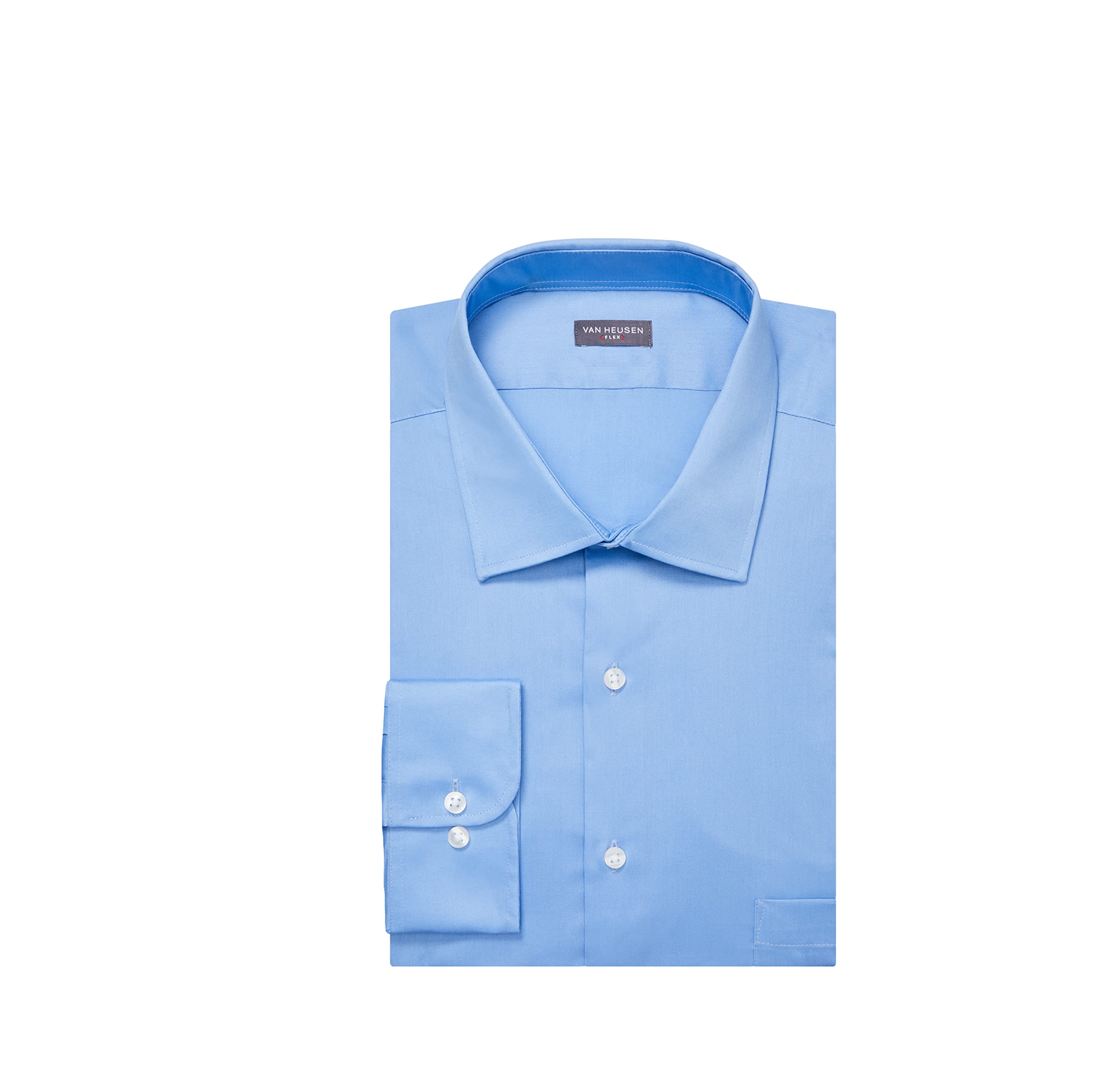 Van Heusen men's Big Fit Flex Collar Stretch Solid (Big and Tall) Dress Shirt, Blue Frost, 18.5 Neck 34 -35 Sleeve XX-Large US