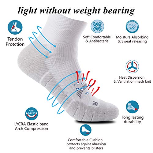 SOLAX Mens Coolmax Cotton Nylon Athletic Sport Ankle Quarter Hiking & Running Socks 3 Pairs