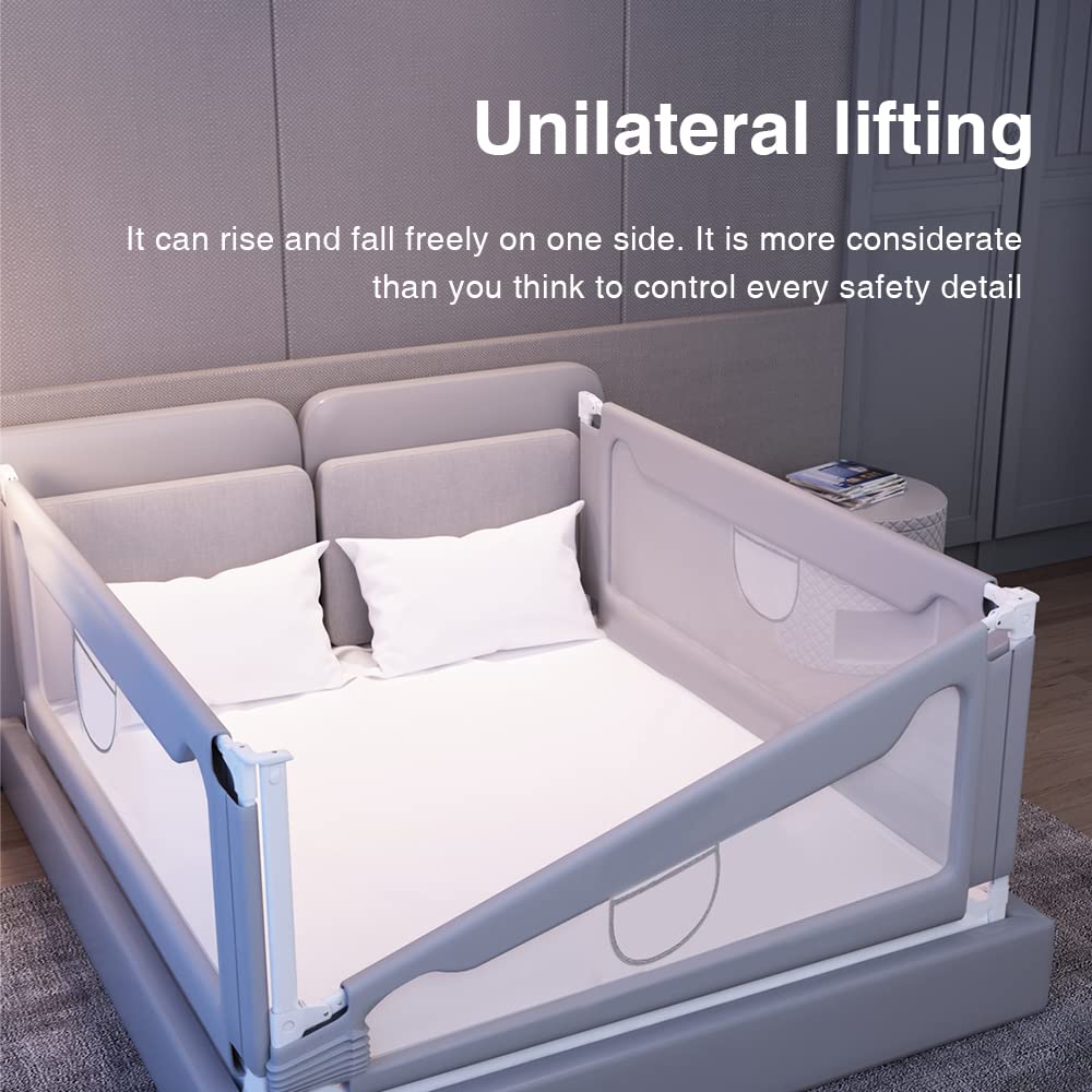Ude-licate 3Sides Bed Rail Set for Toddlers - 2023Upgrade Extra Long Toddler Bedrail Guard for Queen Size - Safety Bed Guard Rails for Child(2m x 2+1.5m x1)