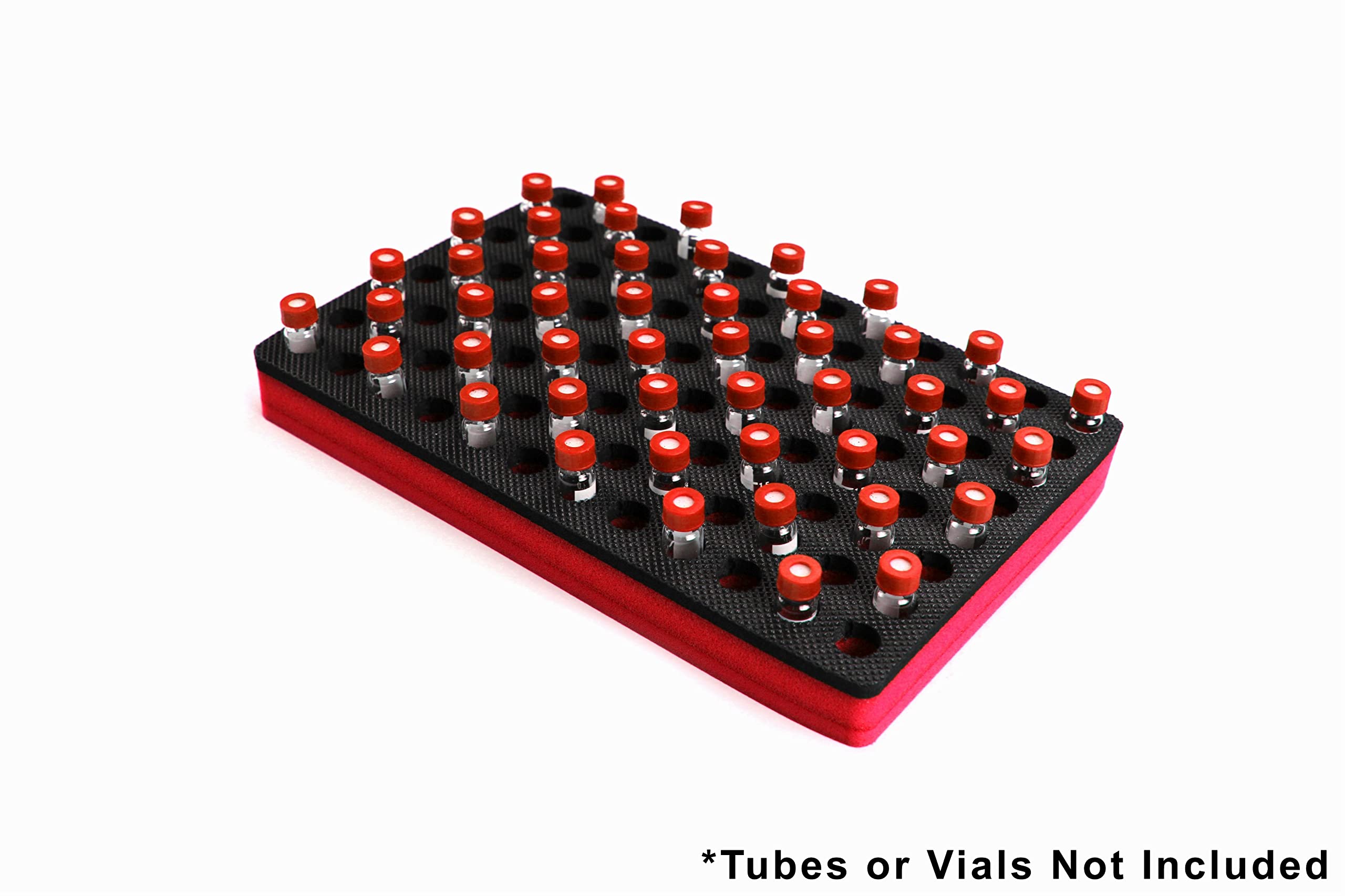 Polar Whale 10 Vial Racks Durable Red and Black Foam Storage Holder Organizer Stand Transport Holds 96 Vials Fits up to 13mm Diameter