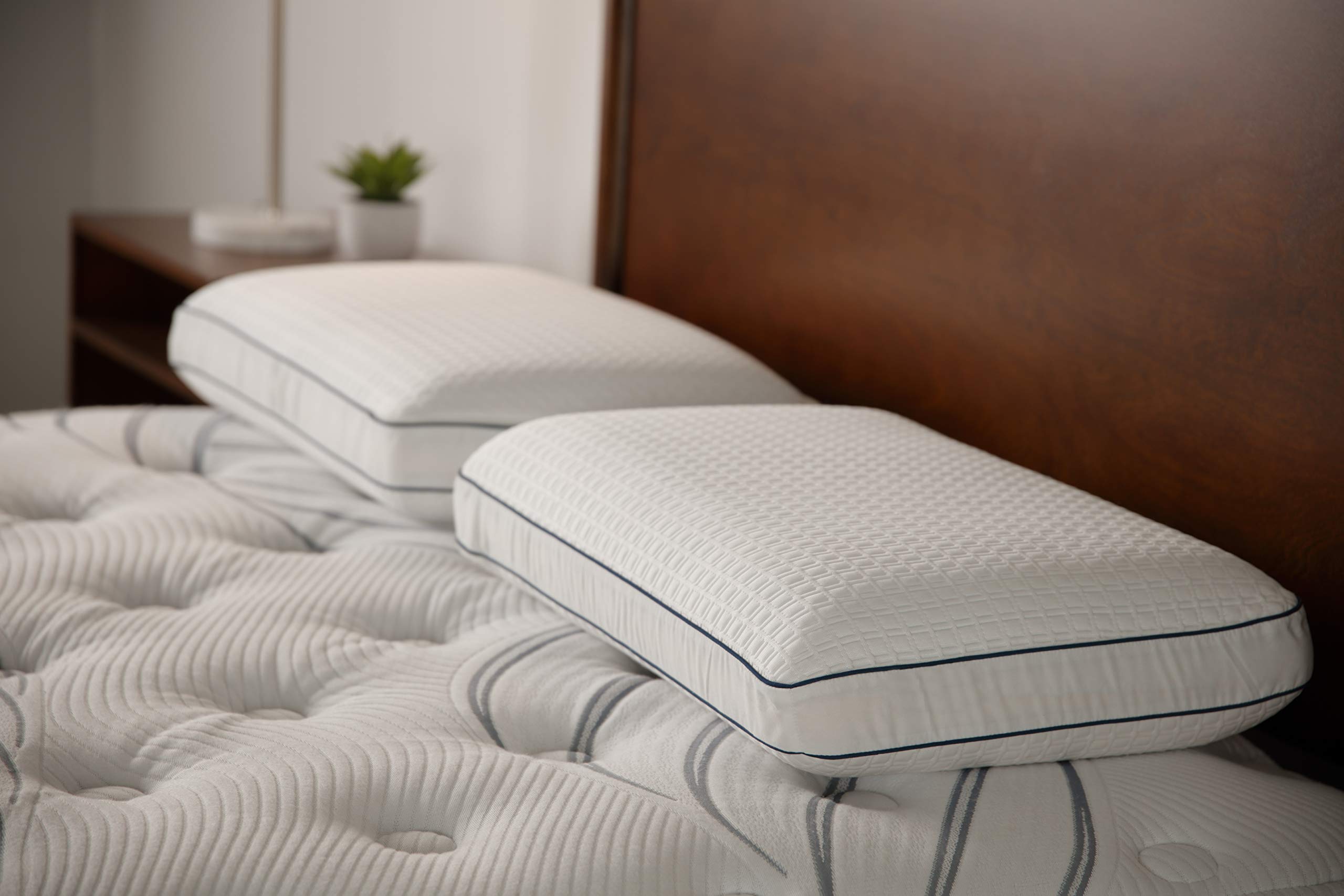 Serta Perfect Sleeper Copper Infused Memory Foam Pillow, Oversized Traditional, 1 Count (Pack of 1),White, 25-Inch (Length) by 16-Inch (Width) by 5.50-Inch (Height)