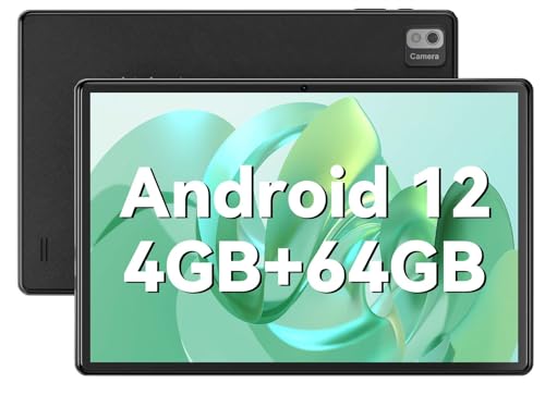 SGIN 10 Inch Tablet with 1280 * 800 Pixel HD IPS Display, 4GB RAM 64GB ROM Android 12 Tablets Computer with Octa-Core 2.0Ghz Processor, 2MP+5MP Dual Camera, 6000mAh, GPS, WiFi, Bluetooth 5.0