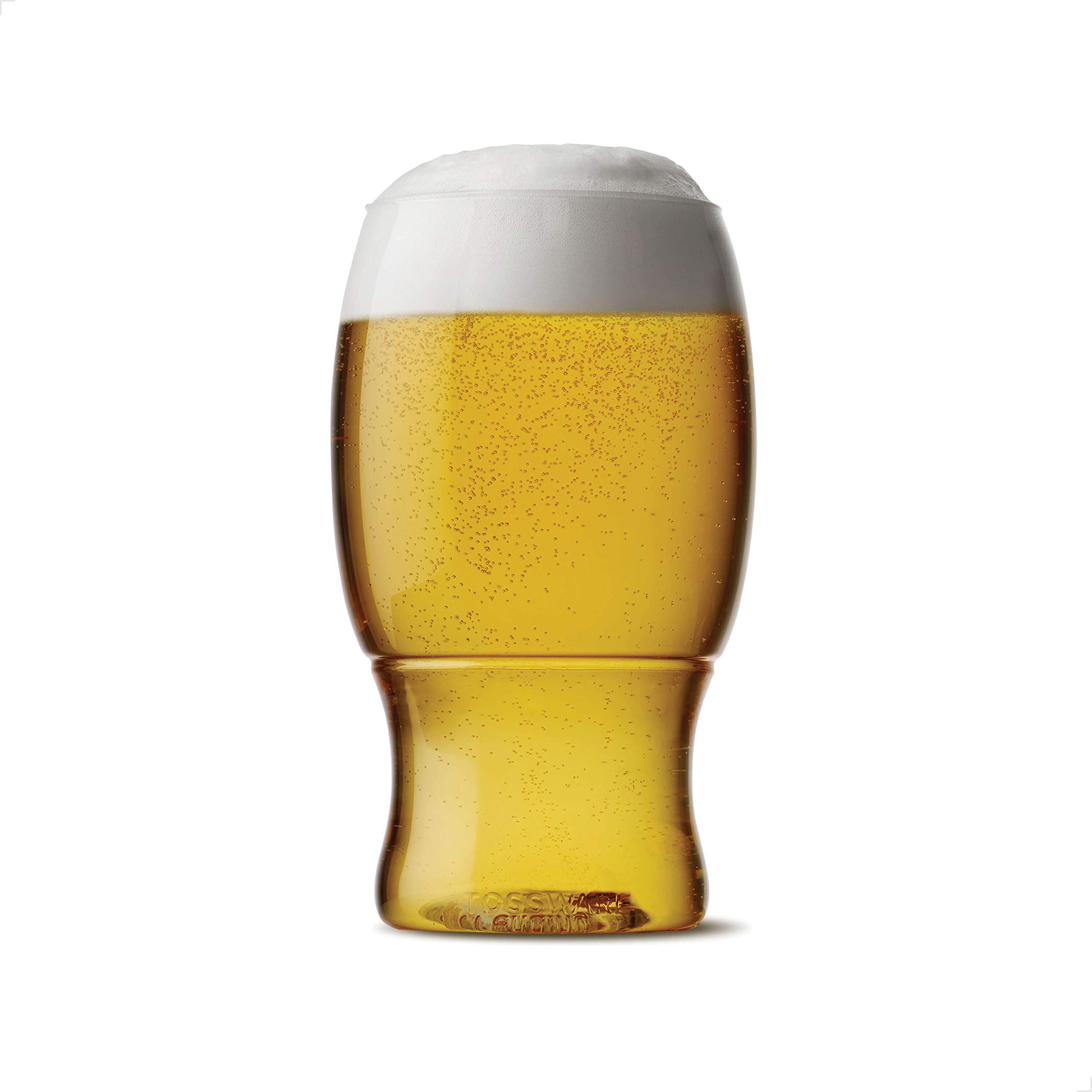 TOSSWARE POP 18oz Pint SET OF 12, Premium Quality, Recyclable, Unbreakable & Crystal Clear Plastic Beer Glasses, 12 Count (Pack of 1)