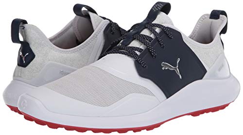 Puma Golf Men's Ignite Nxt Lace Golf Shoe, Puma White-Puma Silver-Peacoat, 9 M US