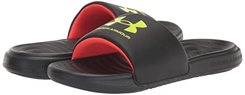 Under Armour Boys' Big Kid Ansa Fixed Strap, (007) Black/Black/Yellow Ray, 5