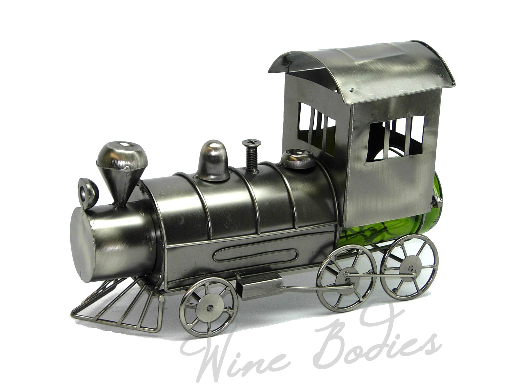 WINE BODIES Choo Train Metal Wine Bottle Holder Charcoal