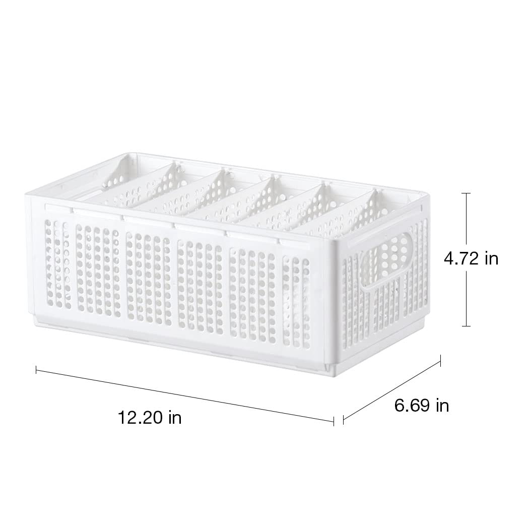 Tokokimo Plastic Closet Storage Basket Bins Cubes Organizer, Collapsible Closet Organizers and Storage with Handles for Storing Socks, Panties, Ties, Crafts, Cosmetics ,Small, 1 pack