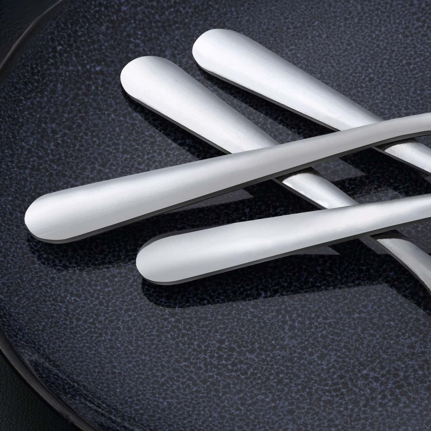 Unokit 48-piece Forks and Spoons Set, Stainless Steel Silverware Set, Mirror Polished, Spoons and Forks Set for Restaurants/Hotels/Canteens/Cafeteria, Dishwasher Safe