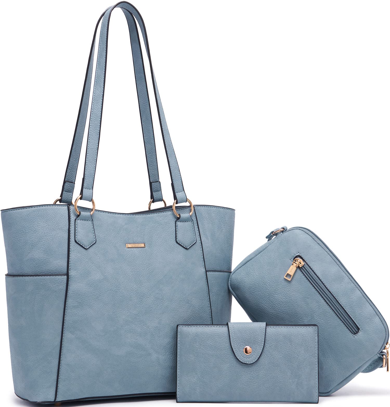 Tote Handbags for Women Purse and Wallet Set Large Shoulder Bags Crossbody Purses Satchel Light Blue